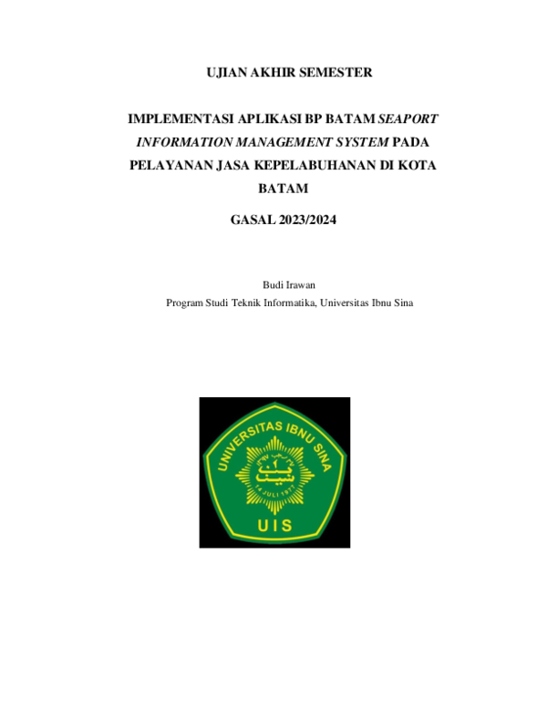 (PDF) UJIAN AKHIR SEMESTER BUDI IRAWAN