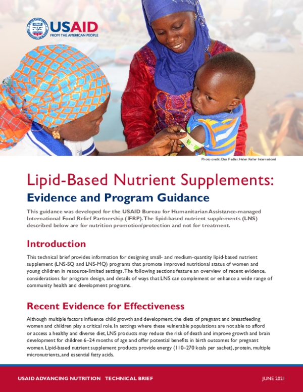 (PDF) Lipid-Based Nutrient Supplements: Evidence and Program Guidance ...