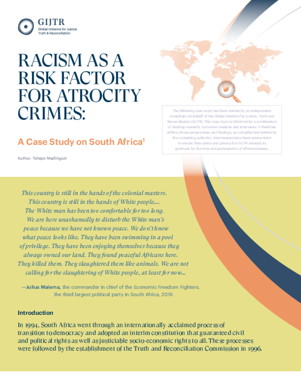 (PDF) Madlingozi.Global Racism and Atrocity Crimes South Africa Case Study