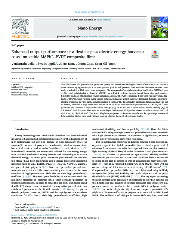 (PDF) Enhanced Output Performance of a Flexible Piezoelectric Nanogenerator Realized by Lithium ...