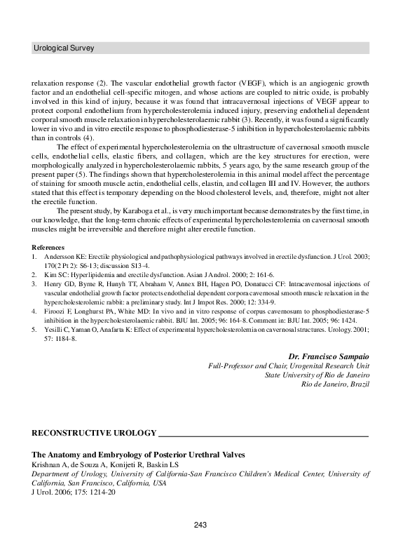 (PDF) The Anatomy and Embryology of Posterior Urethral Valves
