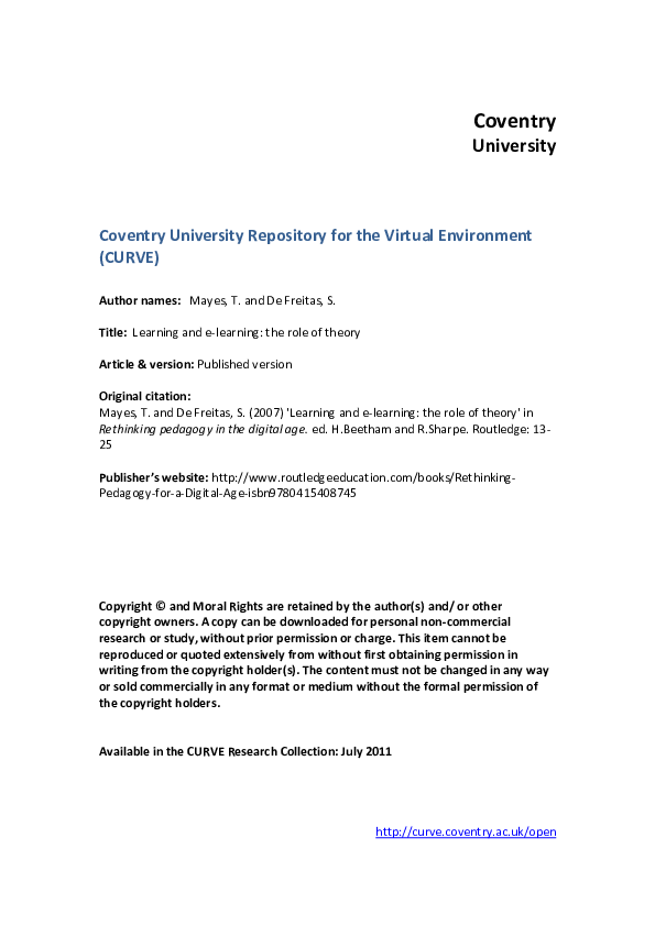 (PDF) Rethinking Pedagogy for a Digital Age: Principles and Practices ...