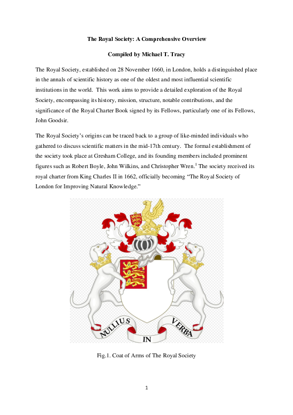 (PDF) The Royal Society: A Comprehensive Overview