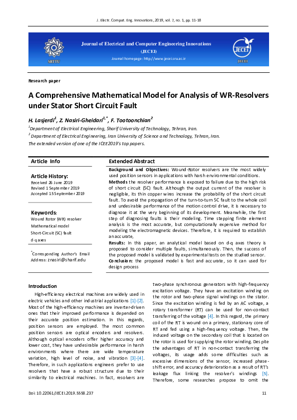 (PDF) A Comprehensive Mathematical Model for Analysis of WR-Resolvers ...