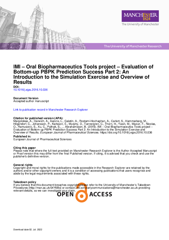 (PDF) IMI – Oral biopharmaceutics tools project – Evaluation of bottom ...