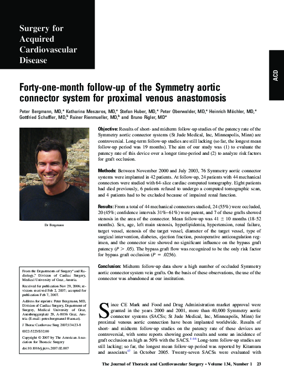(PDF) Forty-one-month follow-up of the Symmetry aortic connector system ...