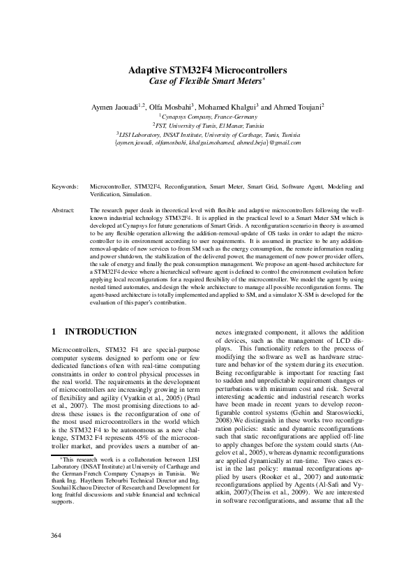(PDF) Adaptive STM32F4 Microcontrollers - Case of Flexible Smart Meters