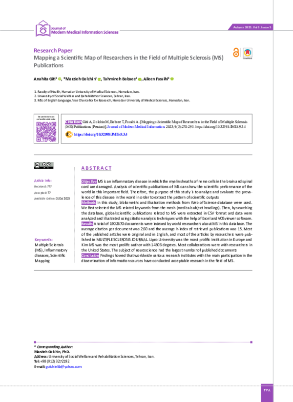 (PDF) Mapping a Scientific Map of Researchers in the Field of Multiple ...