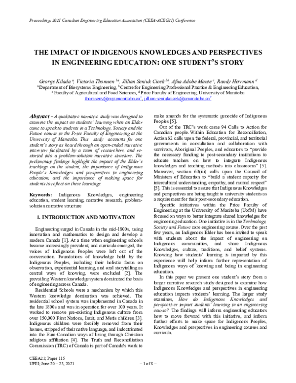 (PDF) The Impact of Indigenous Knowledges and Perspectives in ...