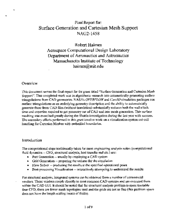 (PDF) Surface Generation and Cartesian Mesh Support