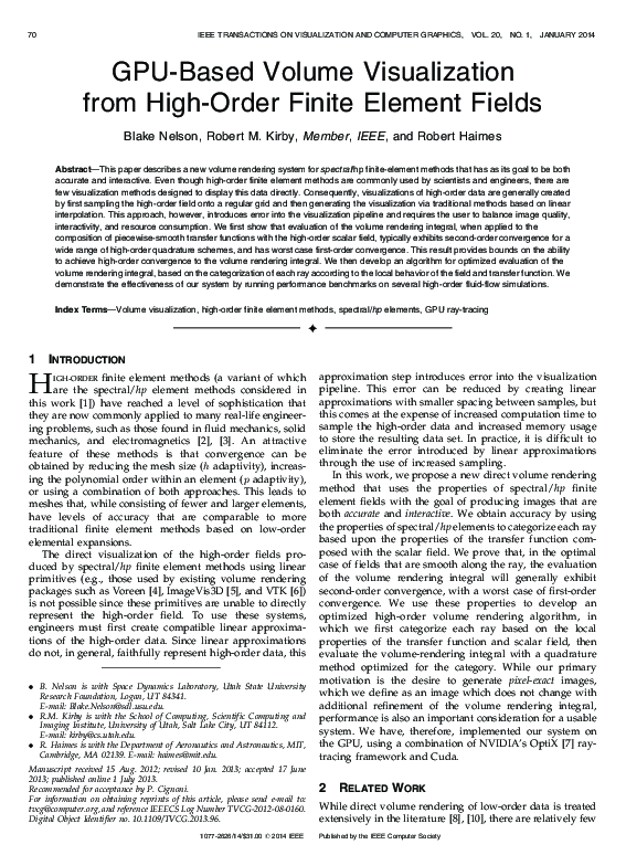 (PDF) GPU-Based Volume Visualization from High-Order Finite Element Fields