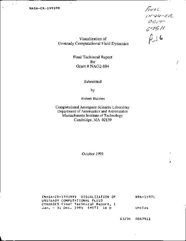 (PDF) Visualization of unsteady computational fluid dynamics