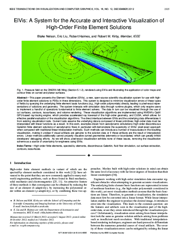 (PDF) ElVis: A System for the Accurate and Interactive Visualization of High-Order Finite ...