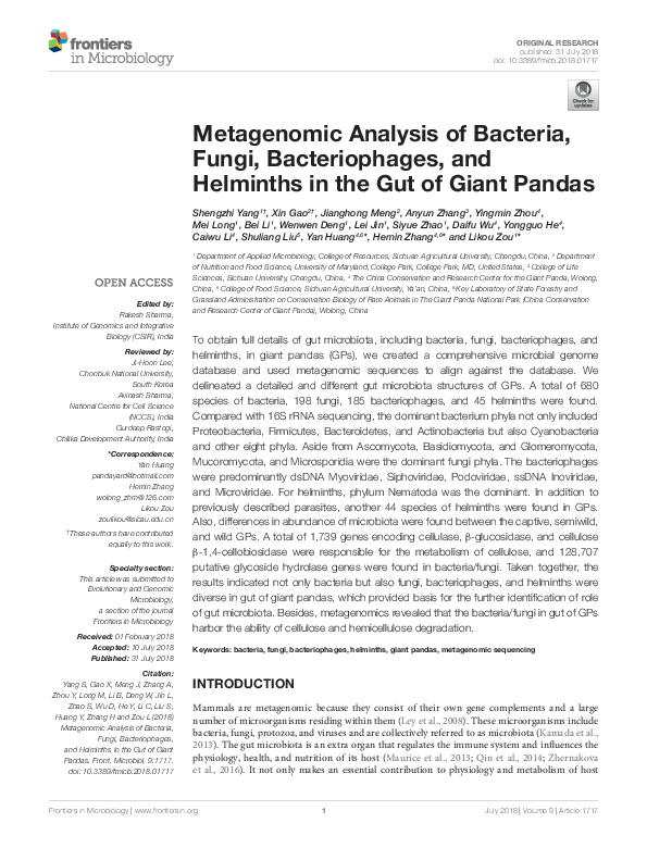 (PDF) Metagenomic Analysis of Bacteria, Fungi, Bacteriophages, and ...