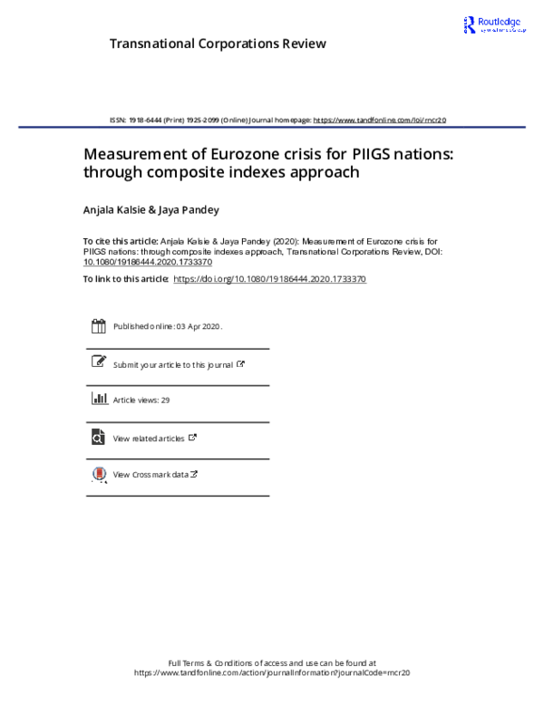 (PDF) Measurement of Eurozone crisis for PIIGS nations: through ...