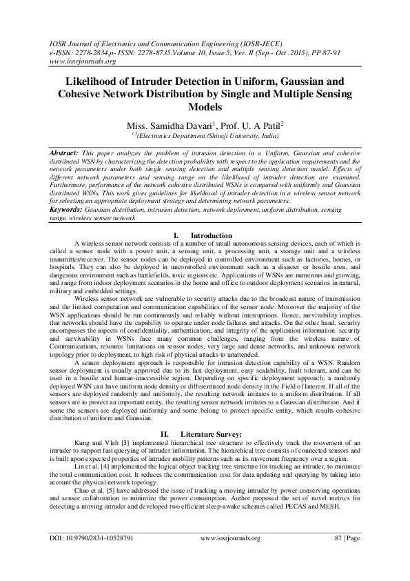 (PDF) Swarming Network for Intruder Detection