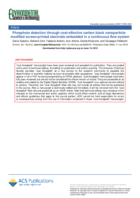 Pdf Phosphate Detection Through A Cost Effective Carbon Black Nanoparticle Modified Screen