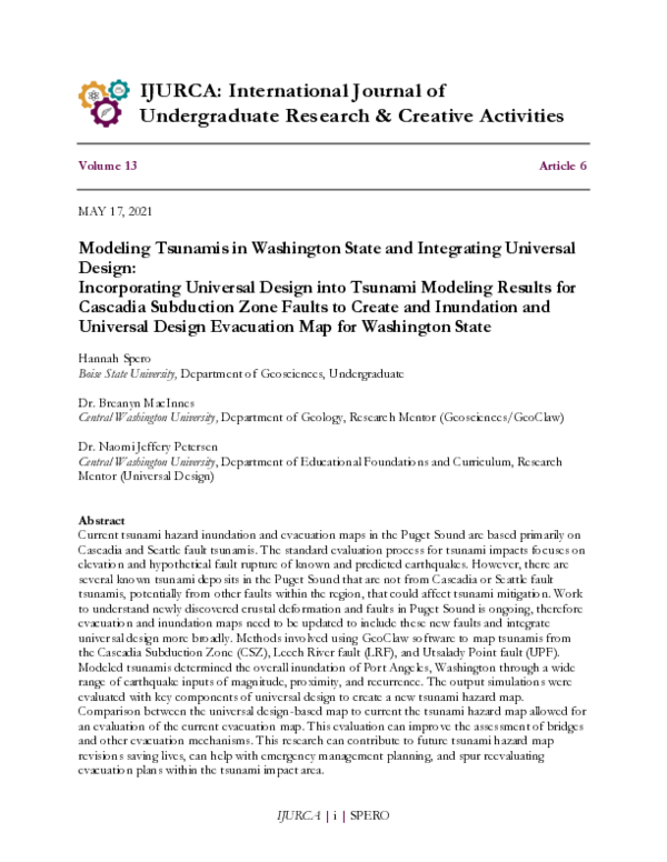 (PDF) Incorporating Universal Design into Tsunami Modeling Results for ...