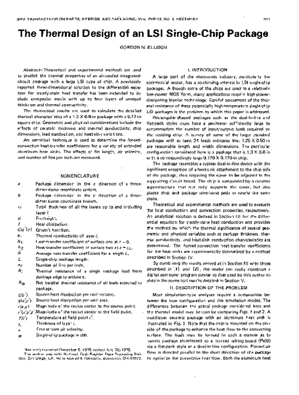 (PDF) The Thermal Design of an LSI Single-Chip Package