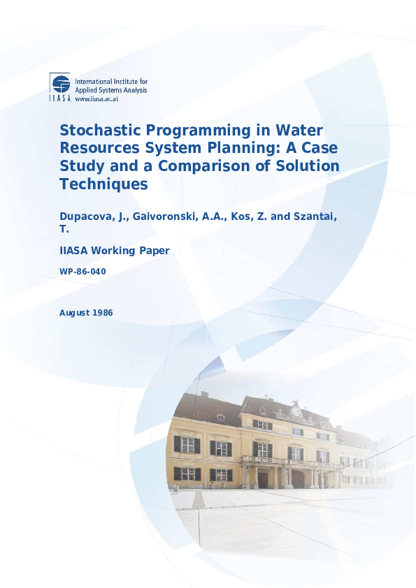 (PDF) Stochastic Programming in Water Resources System Planning: A Case Study and a Comparison ...