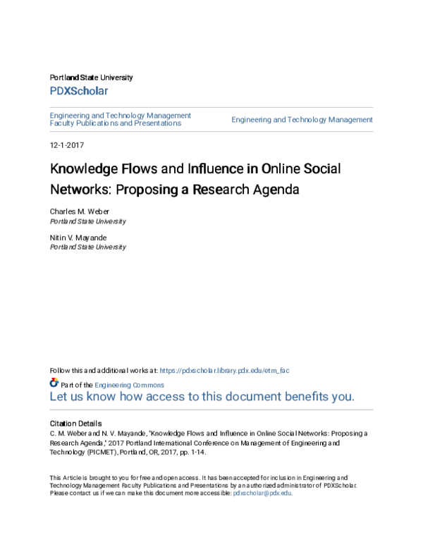 (PDF) Knowledge Flows and Influence in Online Social Networks ...
