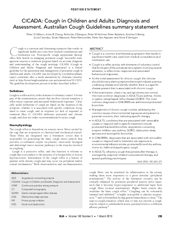 (PDF) CICADA: Cough in Children and Adults: Diagnosis and Assessment ...