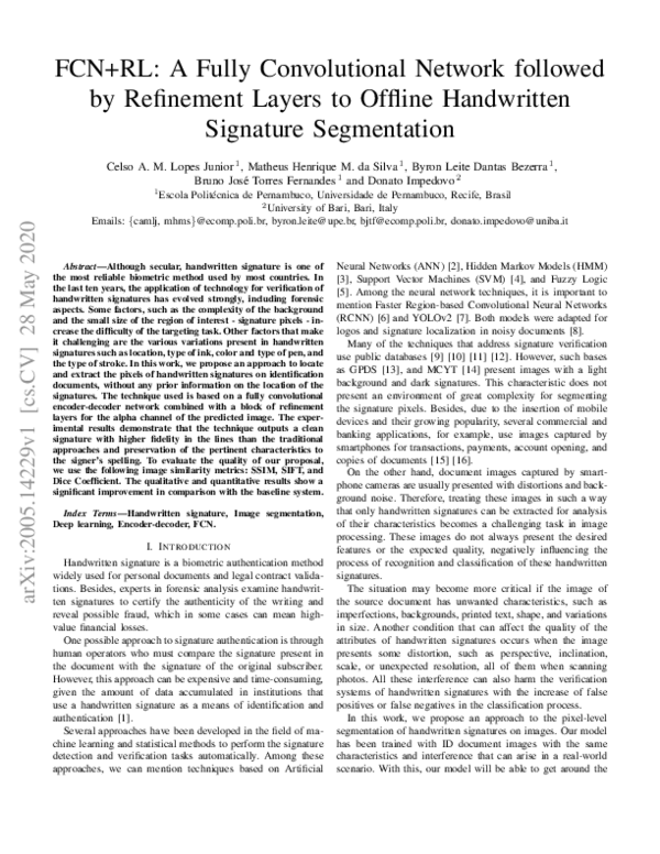 (PDF) FCN+RL: A Fully Convolutional Network followed by Refinement Layers to Offline Handwritten ...