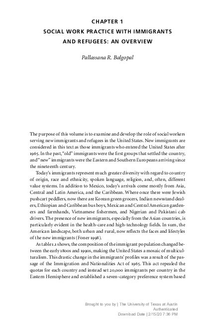 (PDF) Social Work with Diverse Immigrants and Refugees