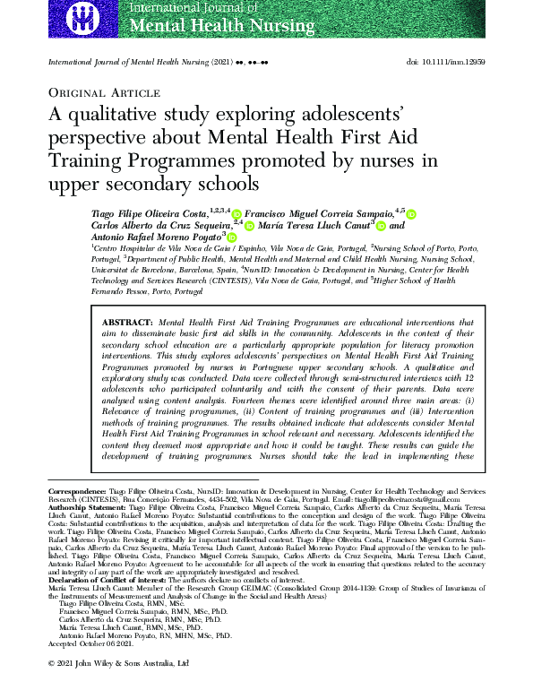 (PDF) A qualitative study exploring adolescents' perspective about ...