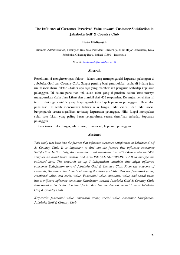 (PDF) The Influence of Customer Perceived Value toward Customer ...