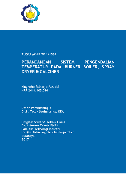 (PDF) Perancangan Sistem Pengendalian Temperatur Pada Burner Boiler ...