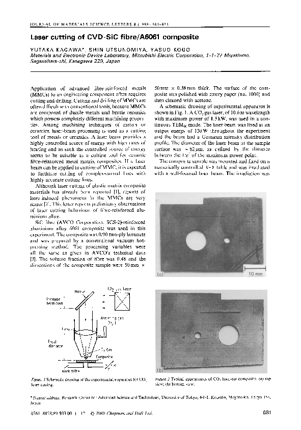 (PDF) Laser cutting of CVD-SiC fibre/A6061 composite