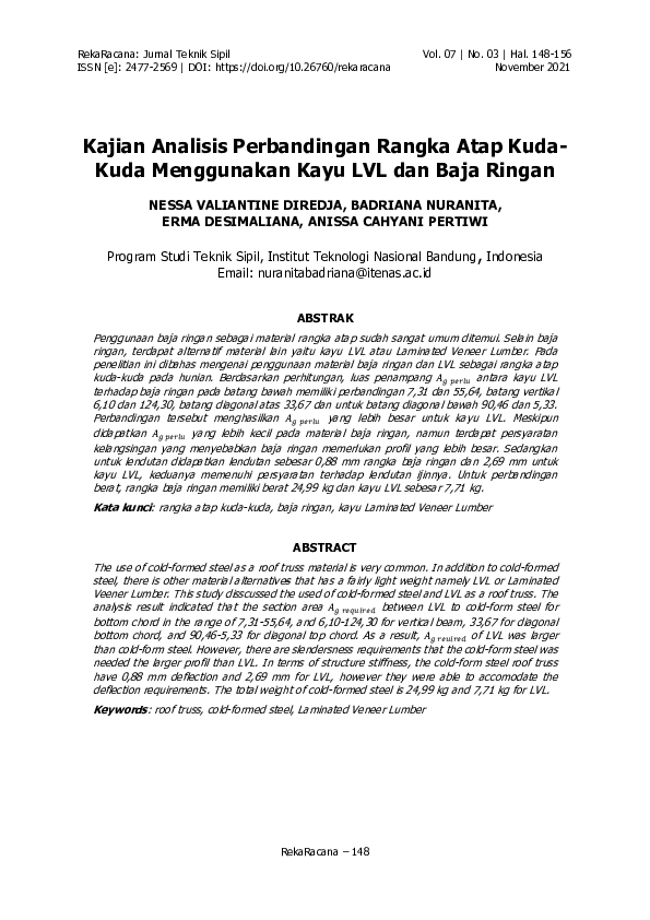 (PDF) Kajian Analisis Perbandingan Rangka Atap Kuda-Kuda Menggunakan ...