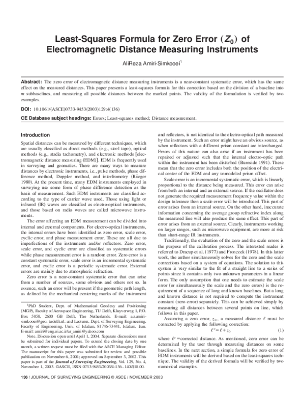 (PDF) Least-Squares Formula for Zero Error (Z0) of Electromagnetic ...