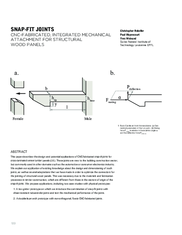(PDF) Snap-fit Joints: CNC fabricated, integrated mechanical attachment ...