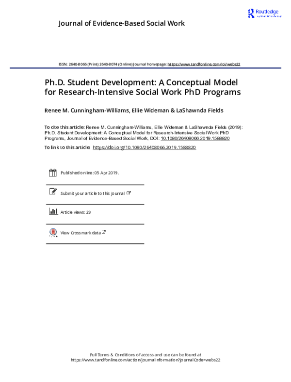 (PDF) Ph.D. Student Development: A Conceptual Model for Research ...