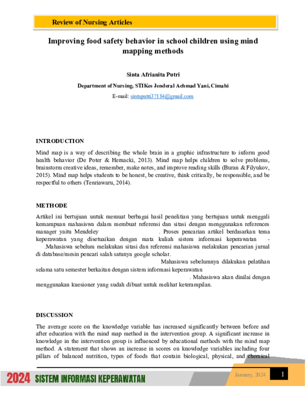(DOC) Improving food safety behavior in school children using mind ...