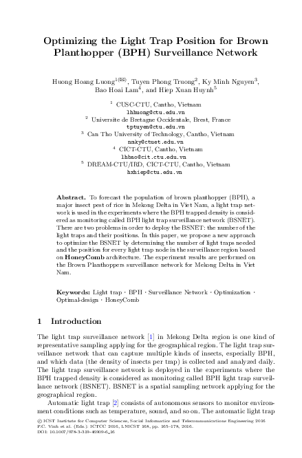 (PDF) Optimizing the Light Trap Position for Brown Planthopper (BPH ...