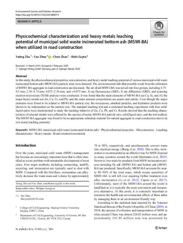 (PDF) Physicochemical characterization and heavy metals analysis from ...