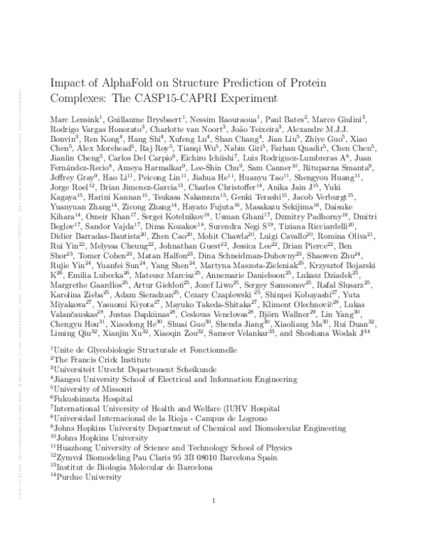 Pdf Impact Of Alphafold On Structure Prediction Of Protein Complexes The Casp15 Capri