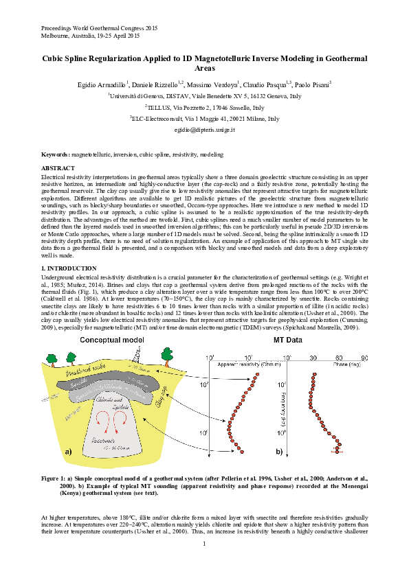 (PDF) Cubic Spline Regularization Applied to 1 D Magnetotelluric Inverse Modeling in Geothermal ...