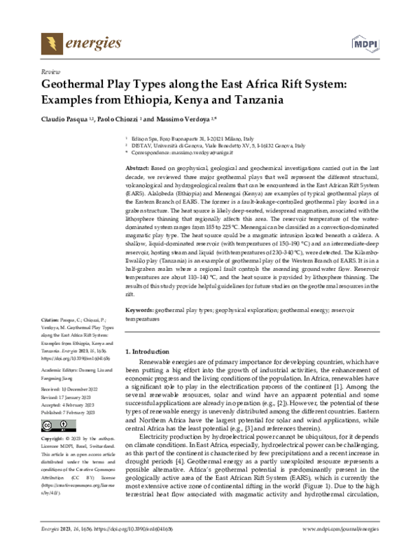 (PDF) Geothermal Play Types along the East Africa Rift System: Examples from Ethiopia, Kenya and ...