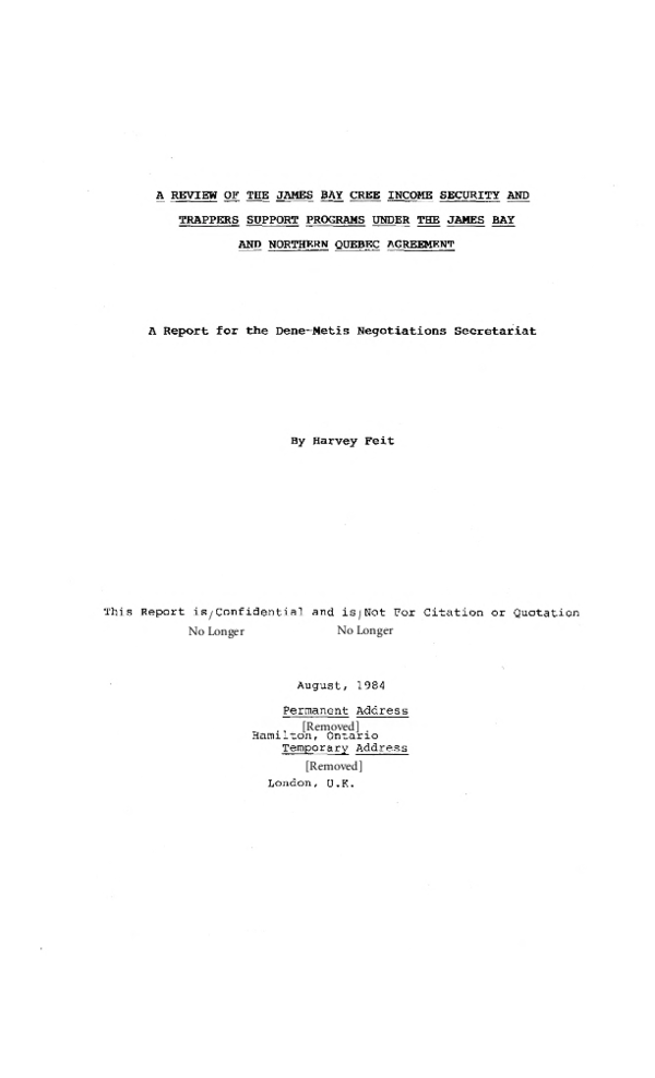 (PDF) A Review of the James Bay Cree Income Security Programs Under the ...