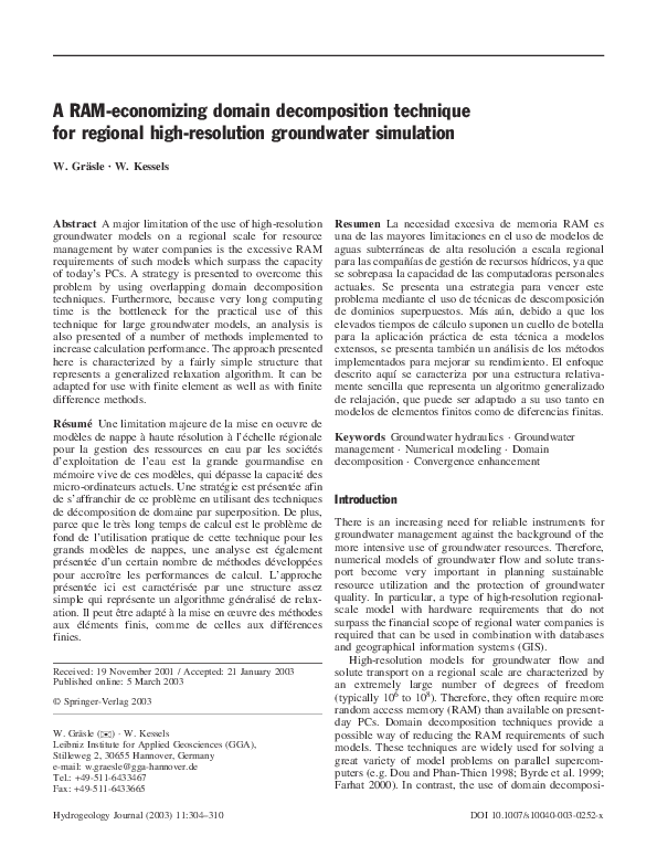 (PDF) A RAM-economizing domain decomposition technique for regional ...