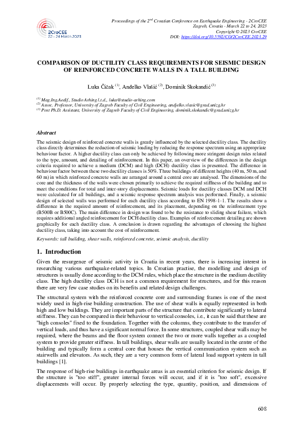 (PDF) Comparison of Ductility Class Requirements for Seismic Design of ...