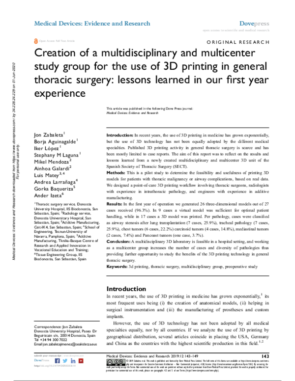 (PDF) Creation of a multidisciplinary and multicenter study group for ...