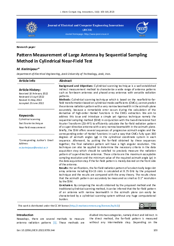 (PDF) Pattern Measurement of Large Antenna by Sequential Sampling ...