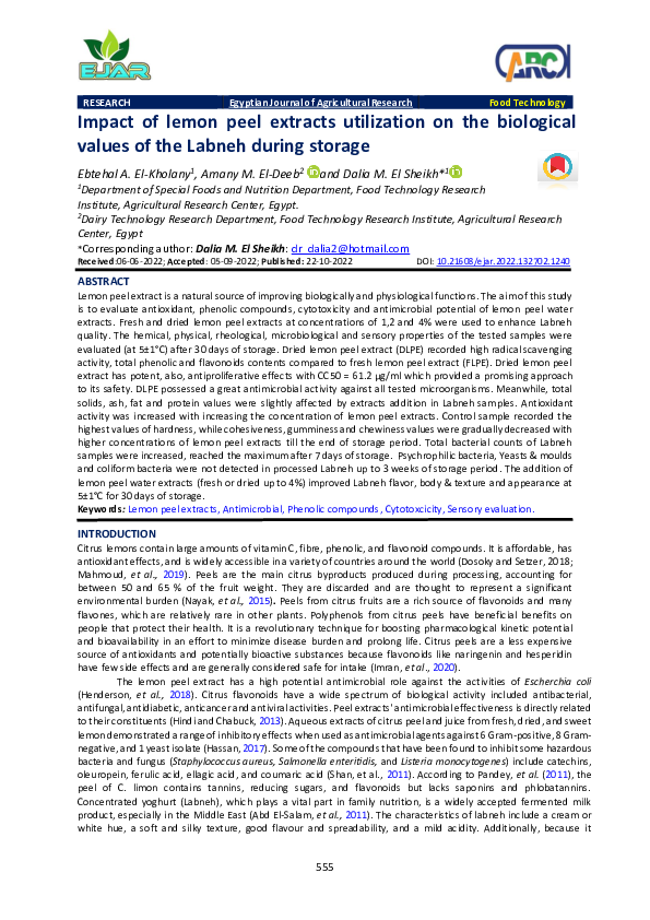 (PDF) Impact of lemon peel extract utilization on the biological values ...