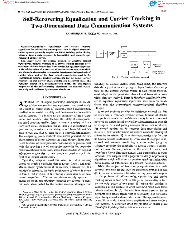 (PDF) Self-Recovering Equalization and Carrier Tracking in Two-Dimensional Data Communication ...