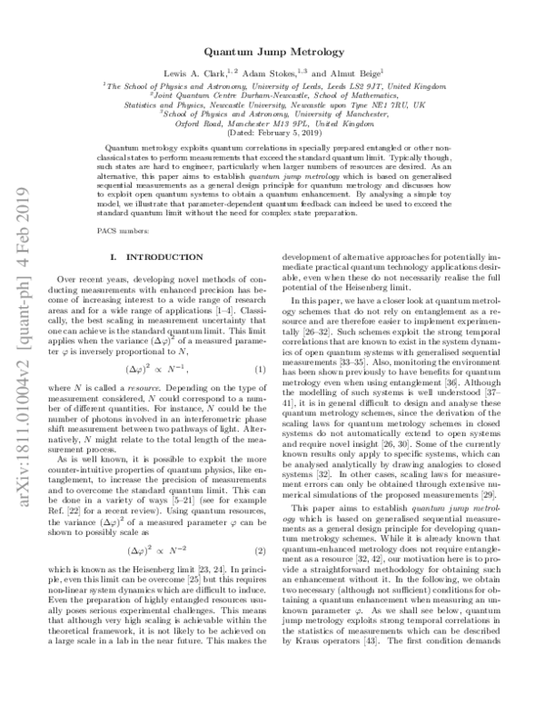 (PDF) Quantum jump metrology